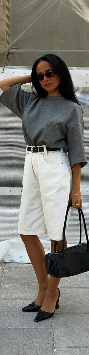 The Maxwell Short White | Vintage Inspired Baggy Short | Nakedvice