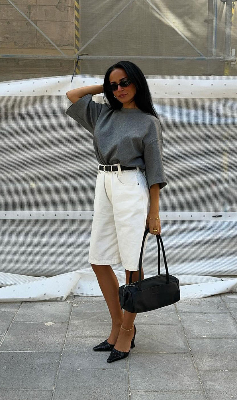 The Maxwell Short White | Vintage Inspired Baggy Short | Nakedvice