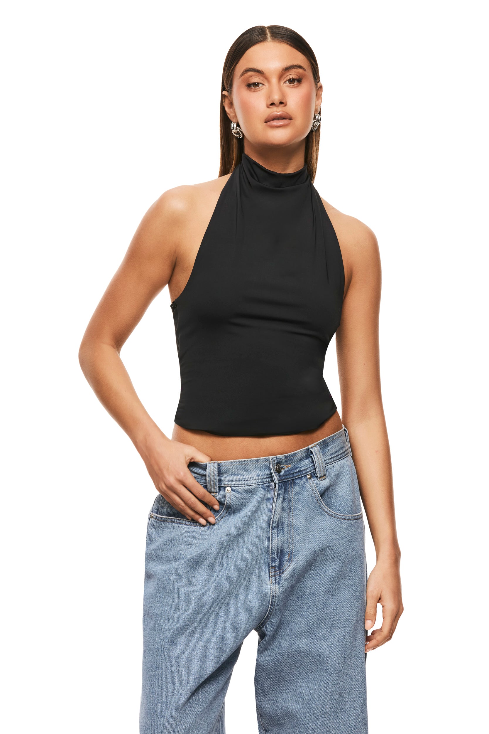The Candice Top | Halter Style Backless Top | Nakedvice