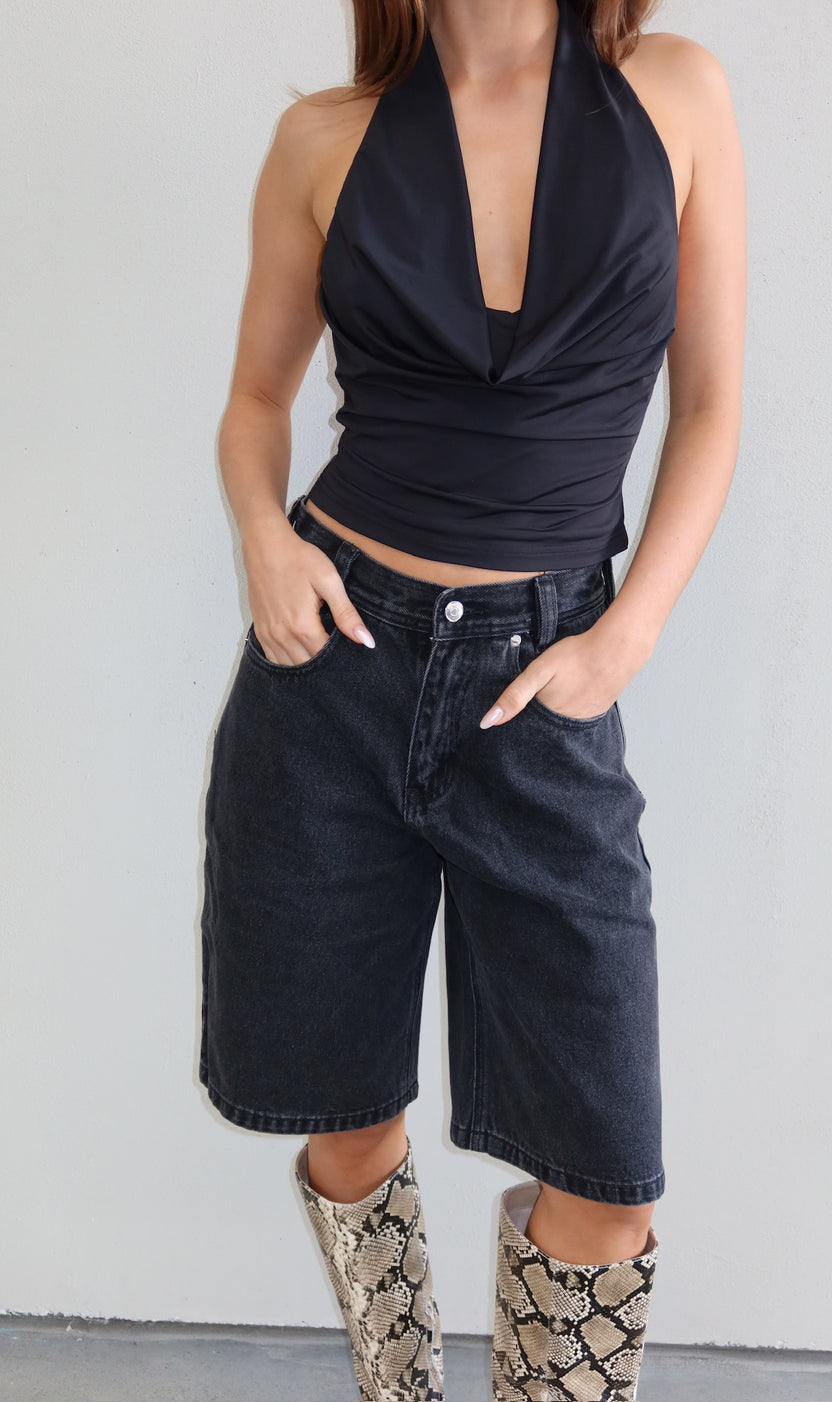 The Maxwell Short Black | Vintage Inspired Baggy Short | Nakedvice