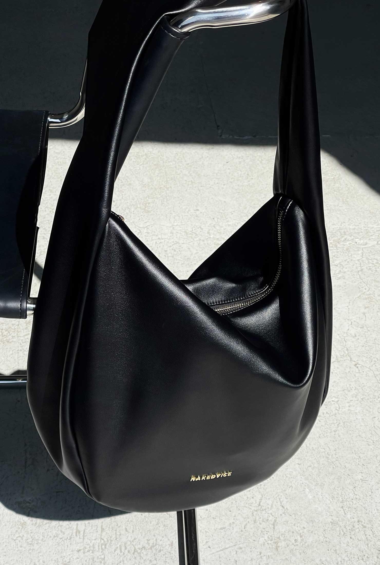 The Zoe | Black Leather Tote Bag | Nakedvice