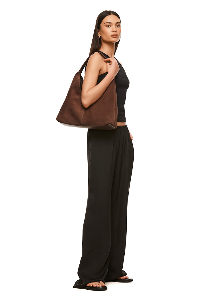 Nakedvice | The Renee Choc Suede Bag | Women's Leather Bags
