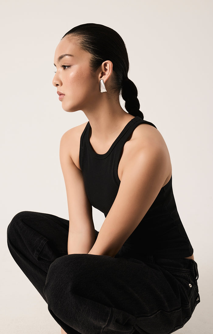 Nakedvice | The Sabrina Black Tank | Women's Cotton Tops