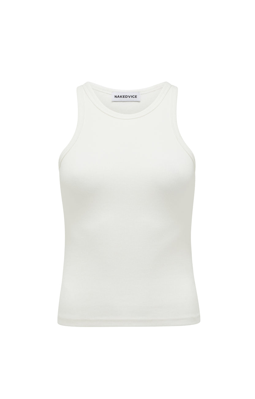 Nakedvice | The Sabrina White Tank | Women's Tops