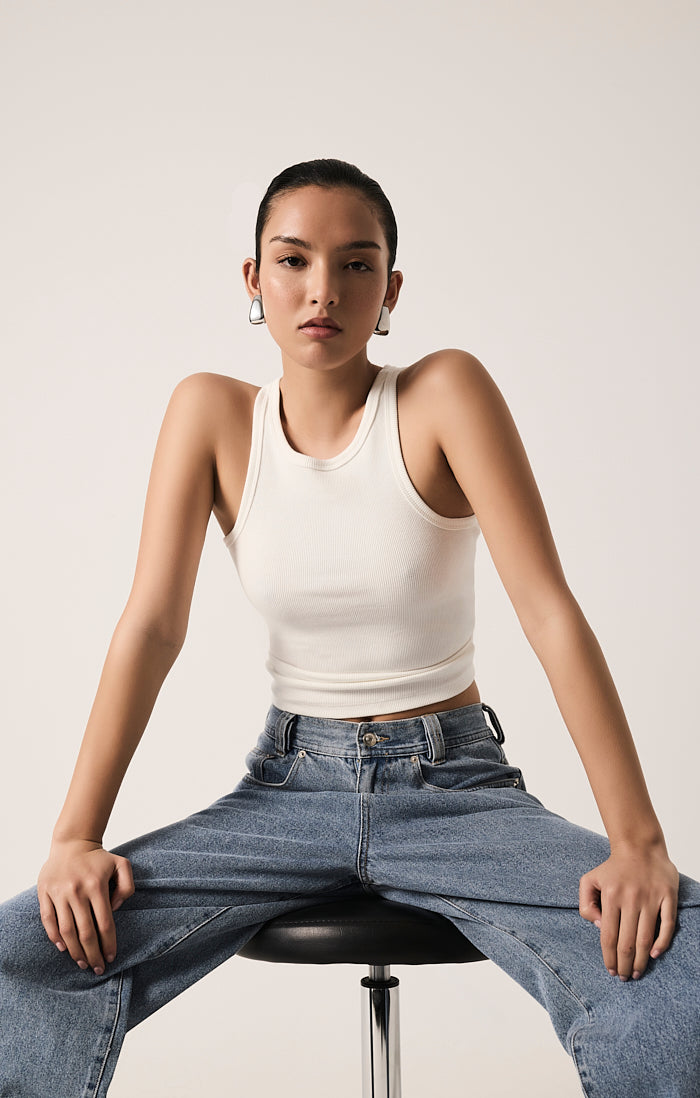 Nakedvice | The Sabrina White Tank | Women's Tops
