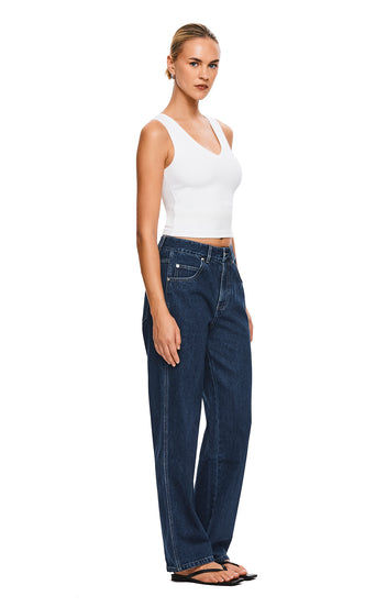 Nakedvice | The Xavier Straight Leg Blue Jean | Women's Denim Jeans