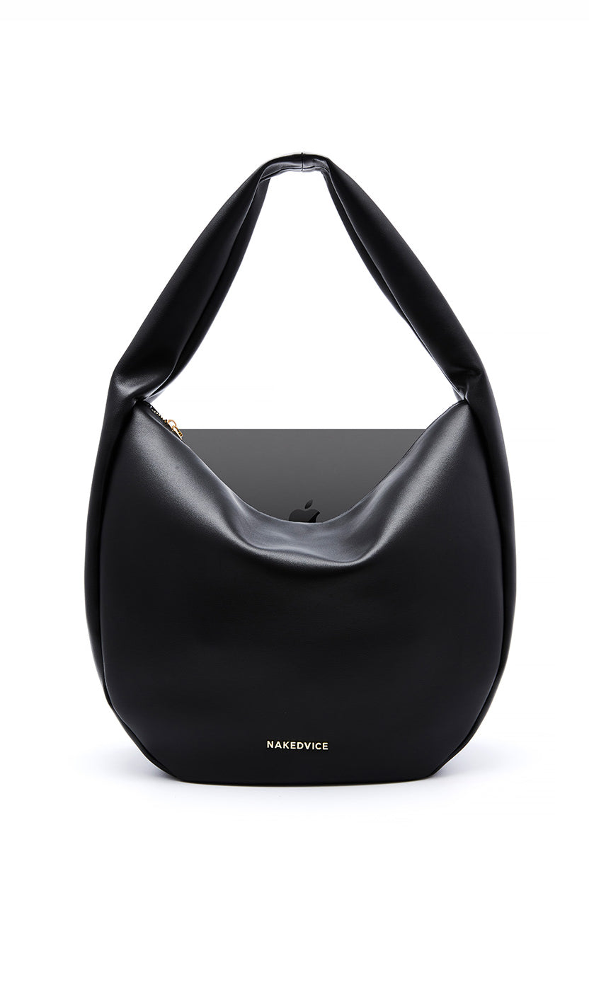 The Zoe | Black Leather Tote Bag | Nakedvice