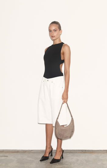 The Maxwell Short White | Vintage Inspired Baggy Short | Nakedvice